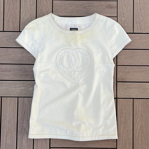 CHANEL | Tops | Vtg Chanel Off White Leather Top | Poshmark